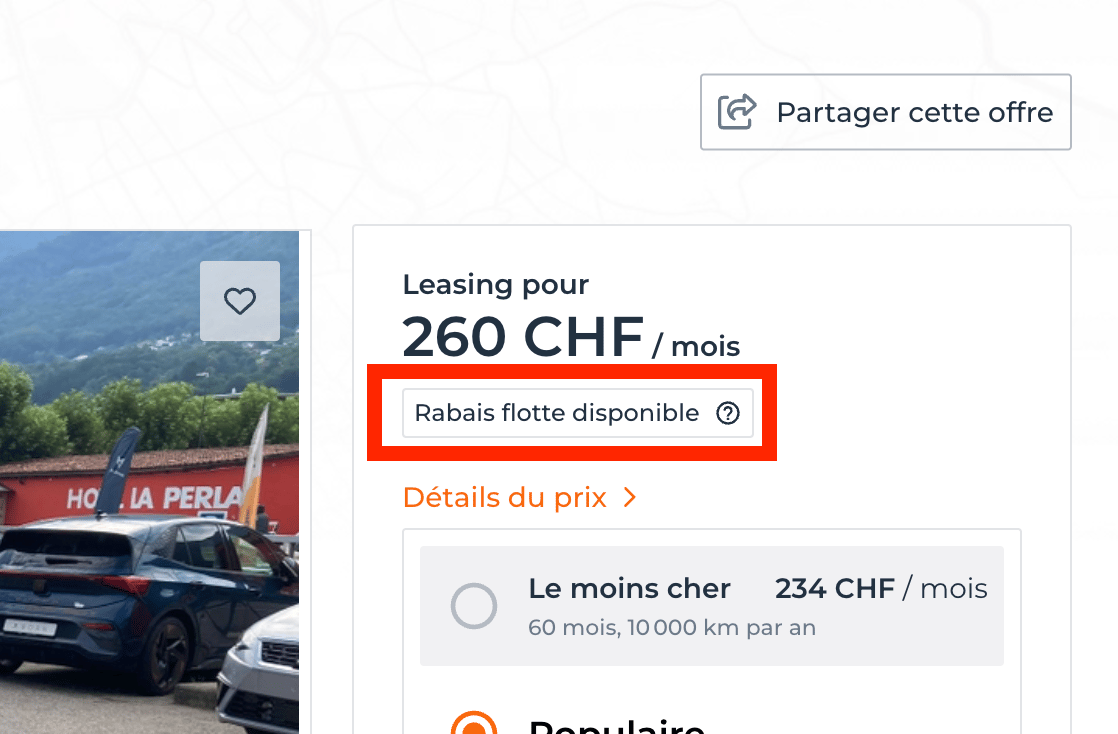 Puis-je bénéficier d'un rabais flotte accordée par mon employeur